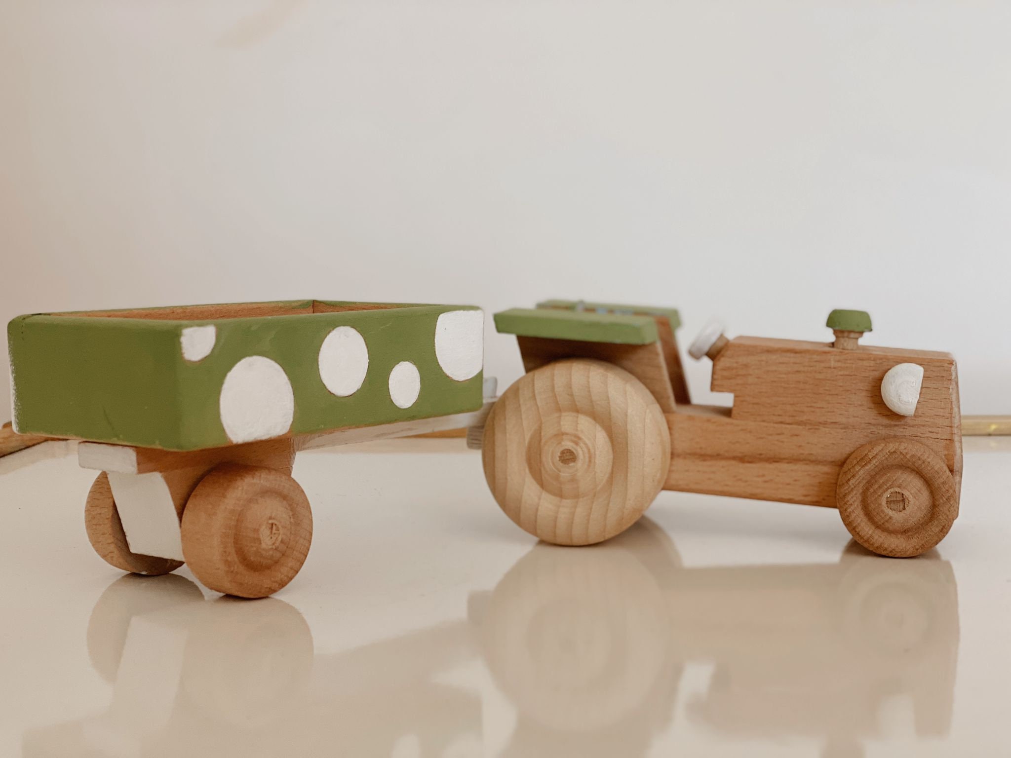 WOODEN TRACTOR TOYS, Handmade Montessori Toys, Wooden Farm Toys ...