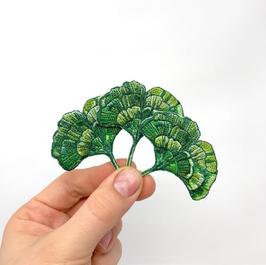 Iron-on Embroidery Patch, Gingko Leaf, Embroidered Decorative Patch ...