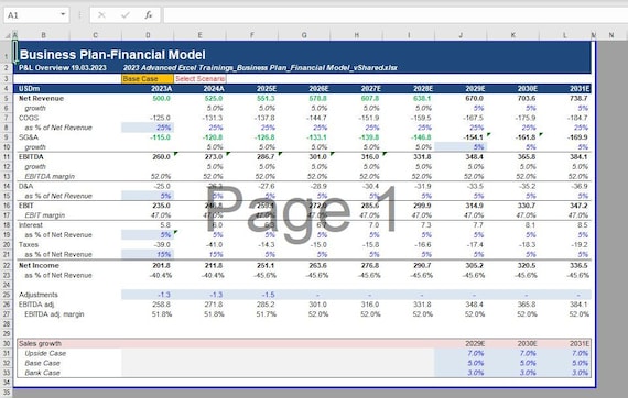 Excel Template For Business Plan