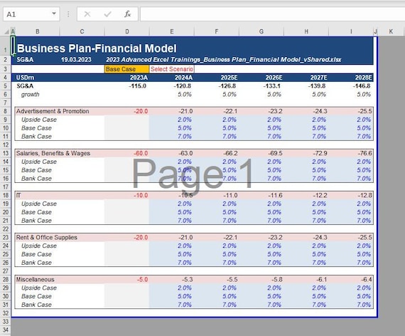 Excel Template For Financial Projections
