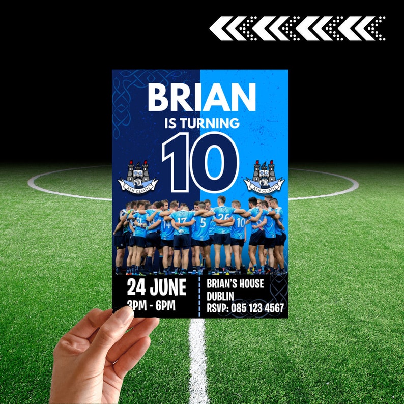 EDITABLE Dublin GAA Birthday Invitation Instant Download Canva Editable ...