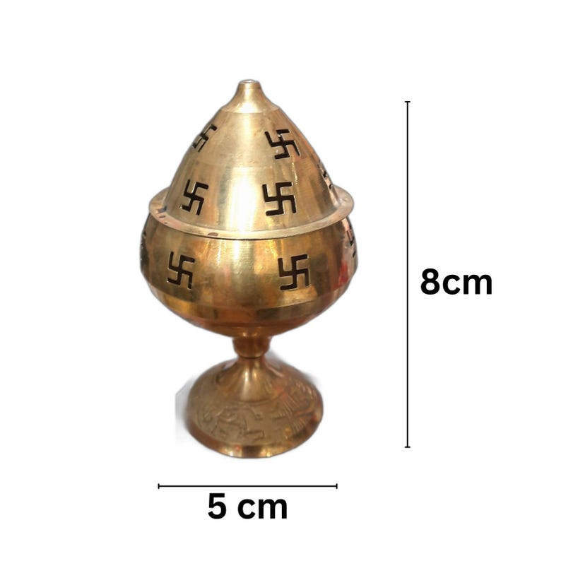 Akhand Diya With Swasti Pure Indian Brass for Daily Hindu Ritual Pooja ...