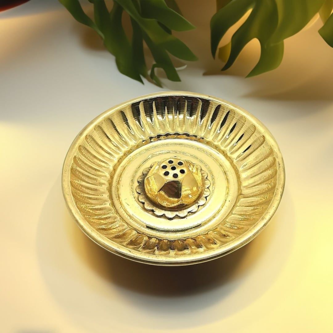 Incense Stick/cone Ash Catching Tray/plate Pure Brass Material for ...