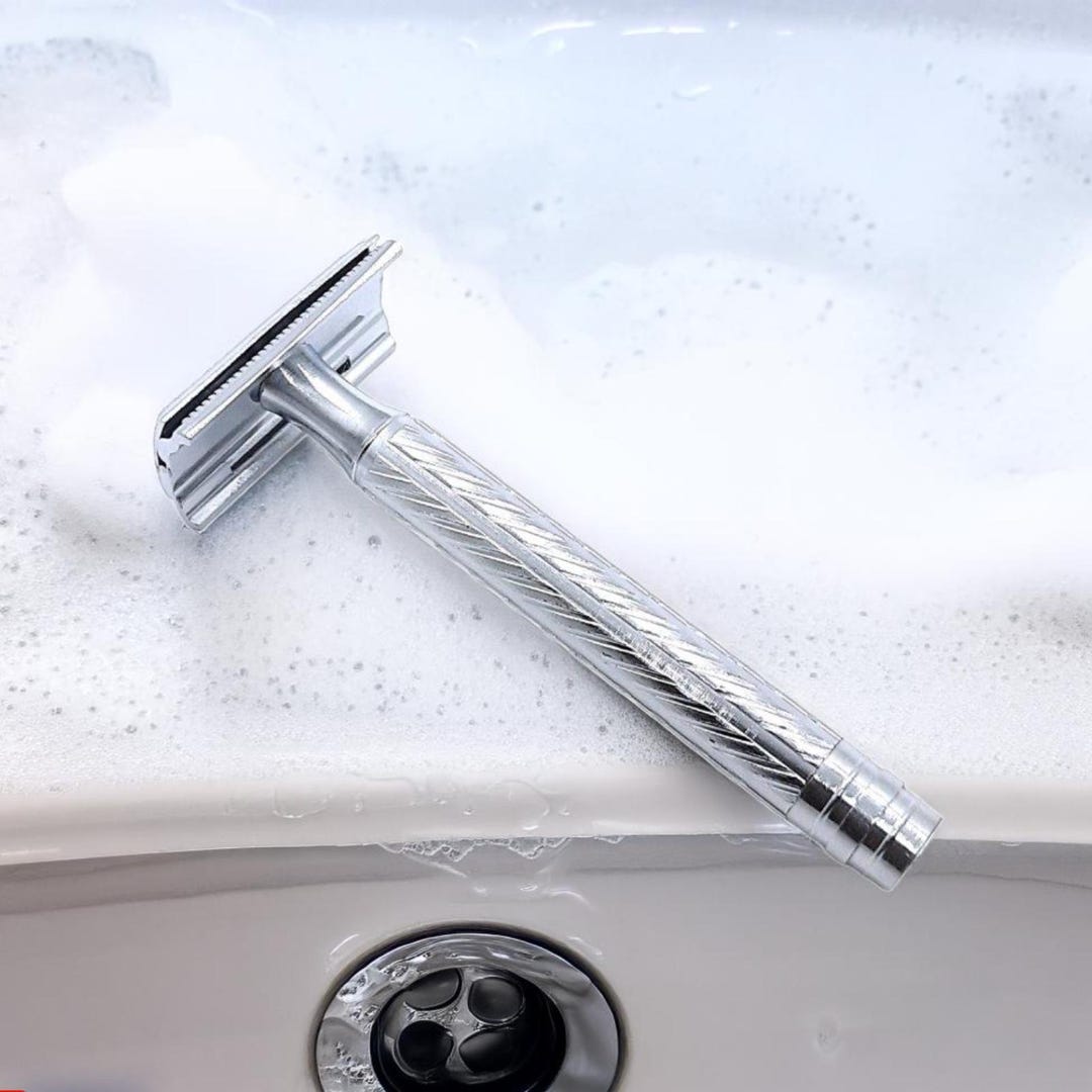 Handmade Carved Solid Stainless Steel Material Double Edge Safety Razor ...