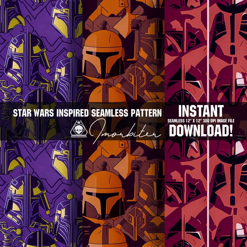 Minimalist Retro Star Wars Inspired Seamless Pattern for Print Seamless ...