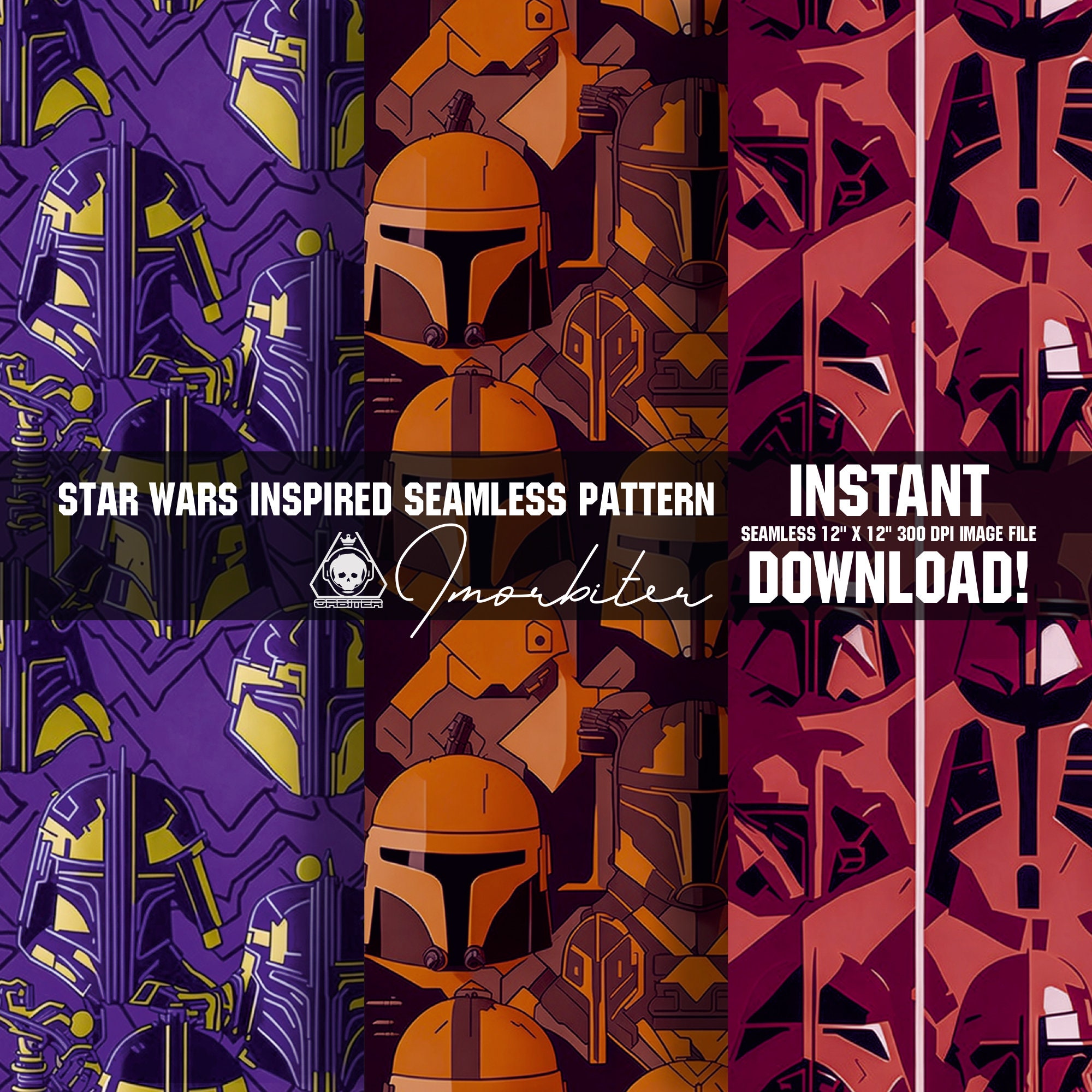 Minimalist Retro Star Wars Inspired Seamless Pattern for Print Seamless ...