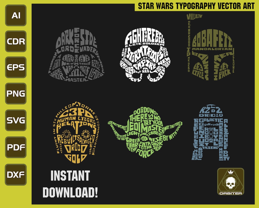 Creative Description of Star Wars Characters Personality in Typography ...