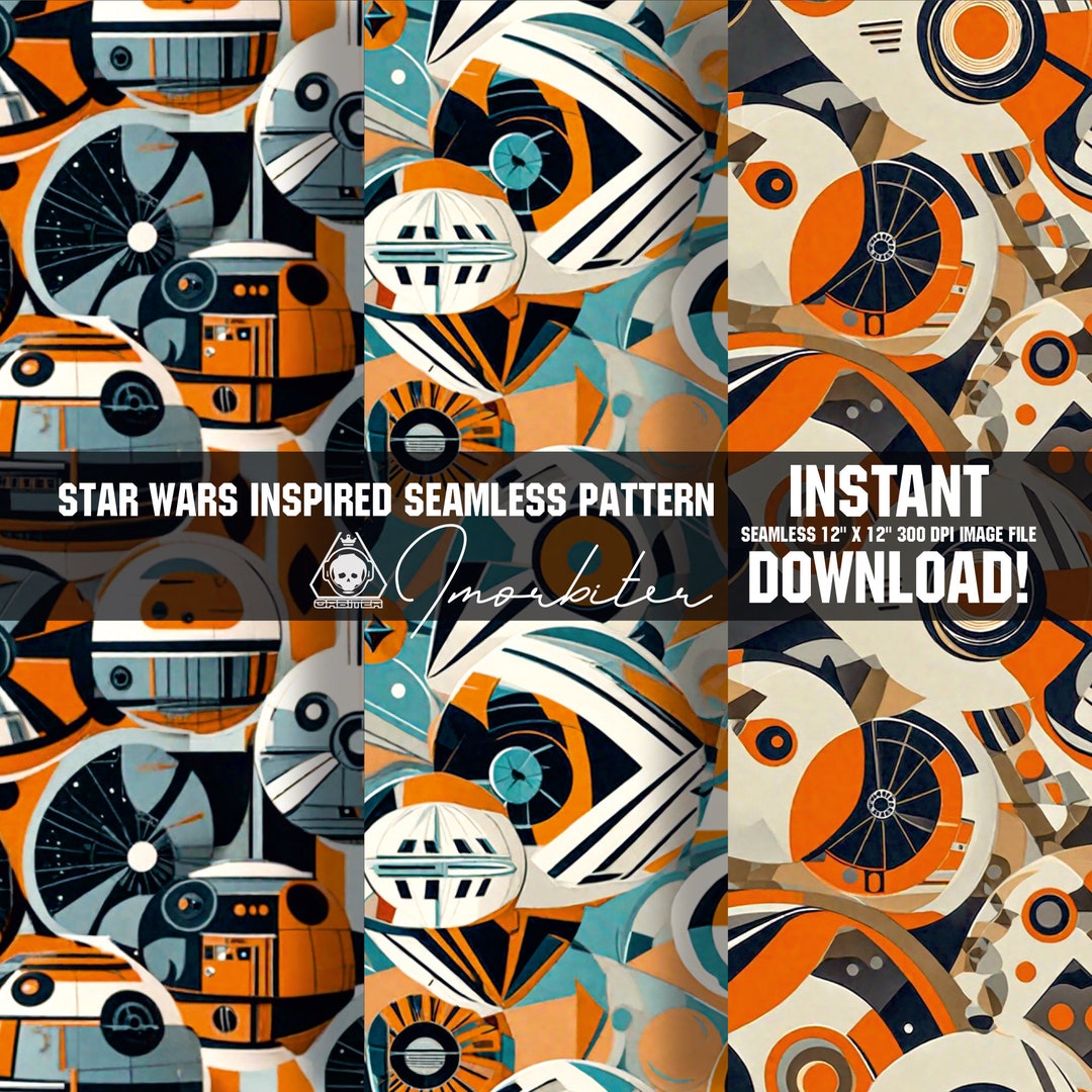 Retro Picasso Inspired Star Seamless Death Star Pattern Geometric ...