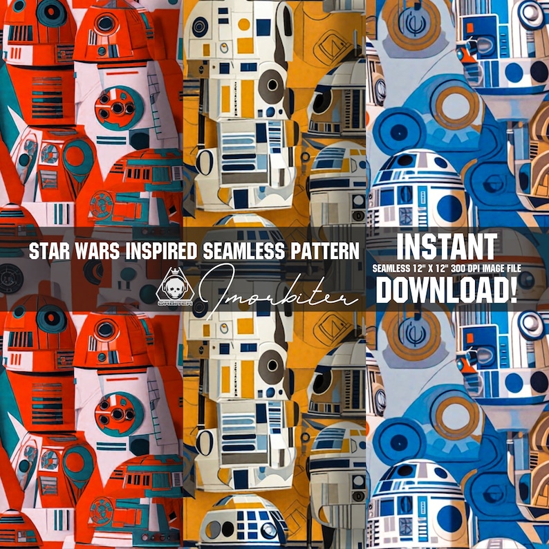 Abstract Impressionist Star Wars Inspired Picasso Style Seamless Pattern for Print and Wallpaper ...