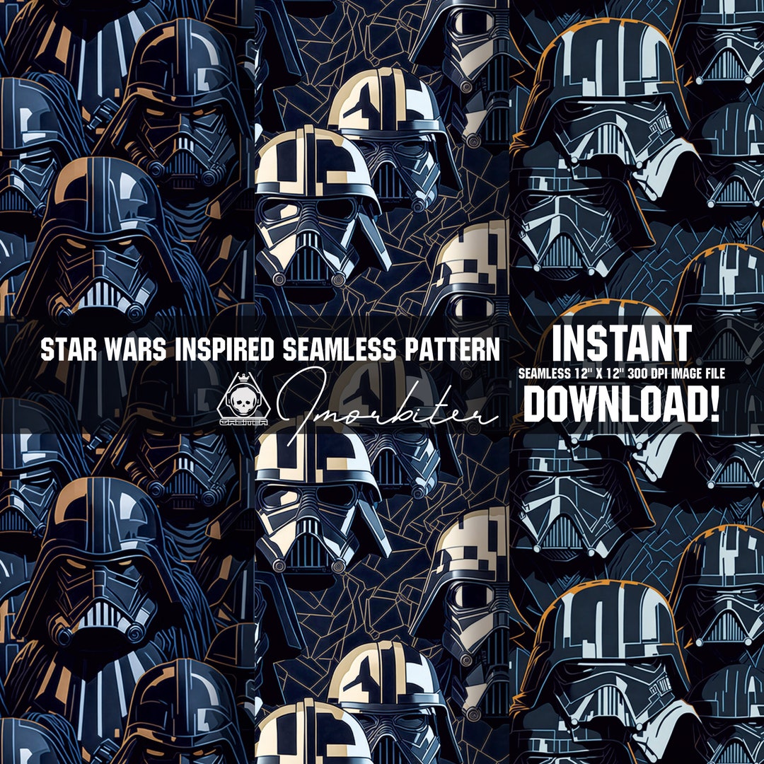 Minimalist Geometric Dark Abstract Star Wars Inspired Seamless Pattern ...