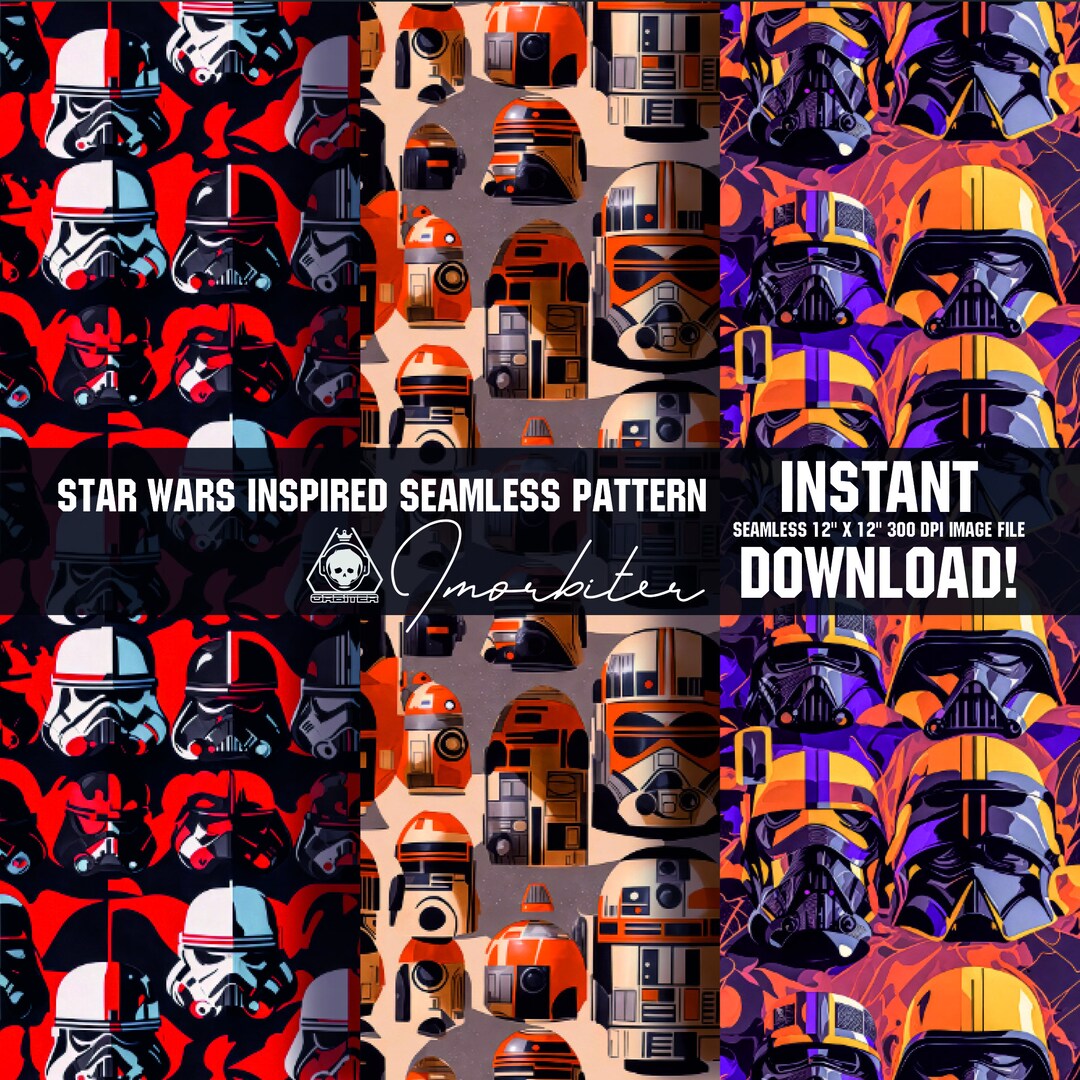 Minimalist Modern Star Wars Inspired Seamless Pattern for Wallpaper ...