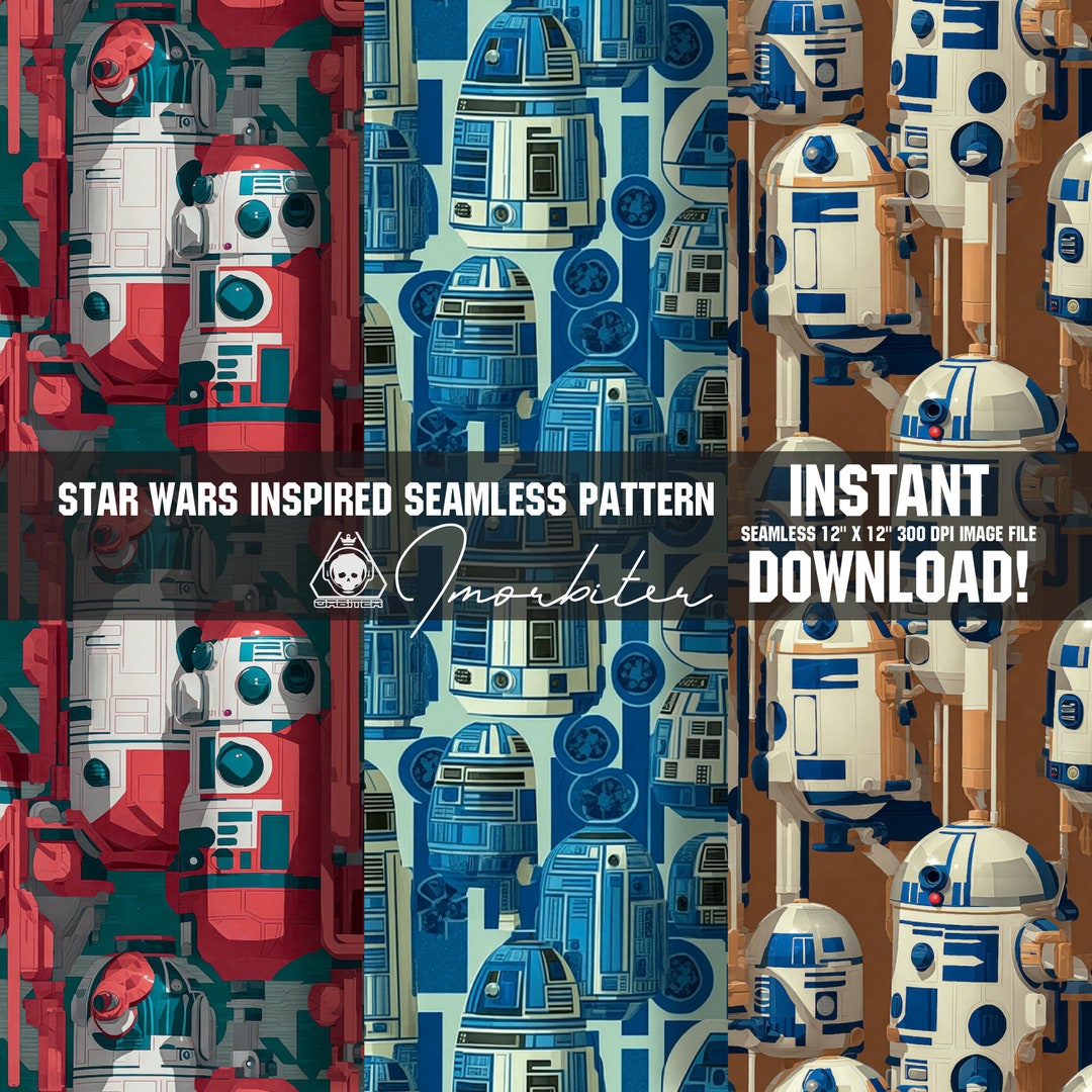 Abstract Impressionist Vector Style Star Wars Inspired Seamless Pattern for Print and Wallpaper ...
