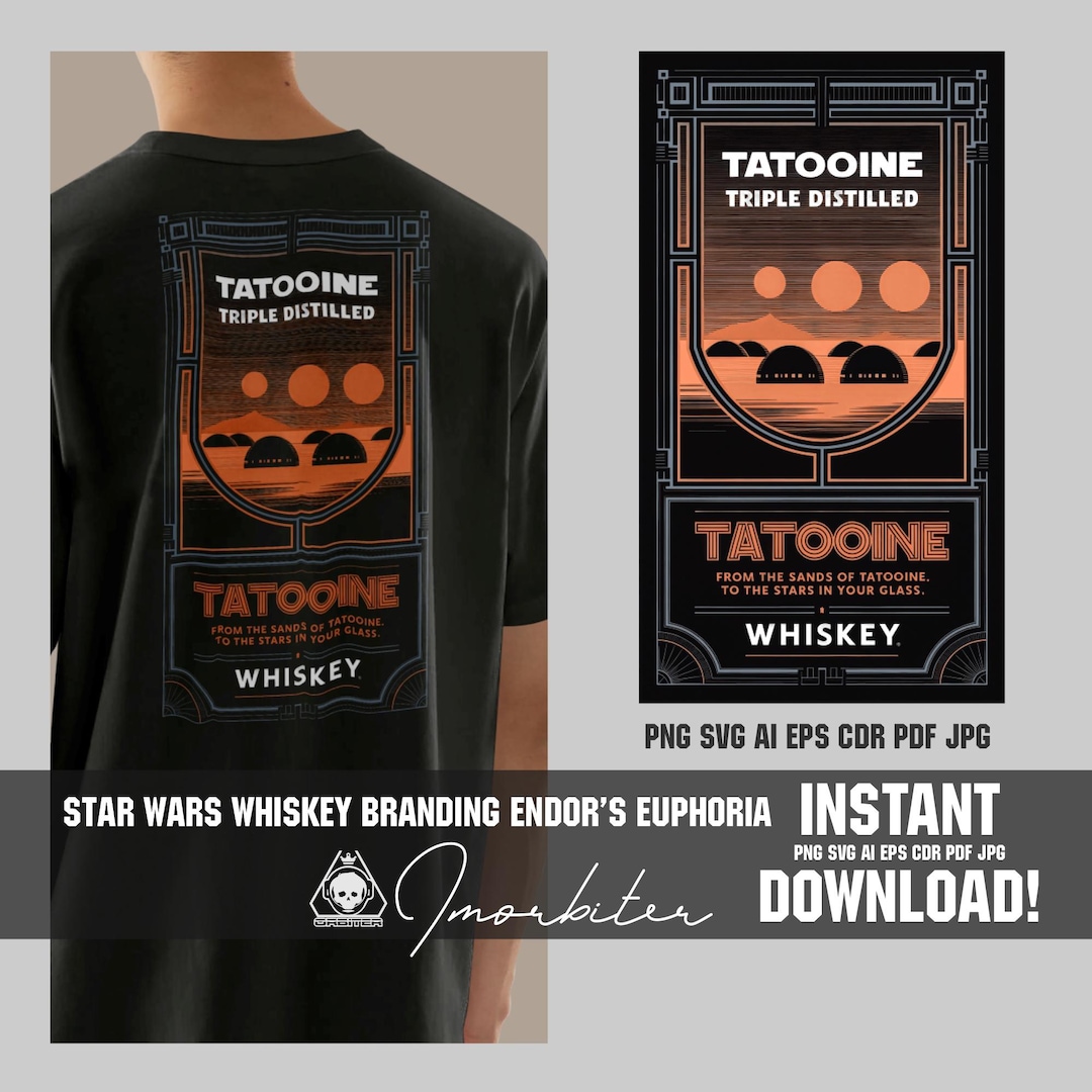 Star Wars Tatooine Whiskey Label Vector Files (digital Download) - Etsy