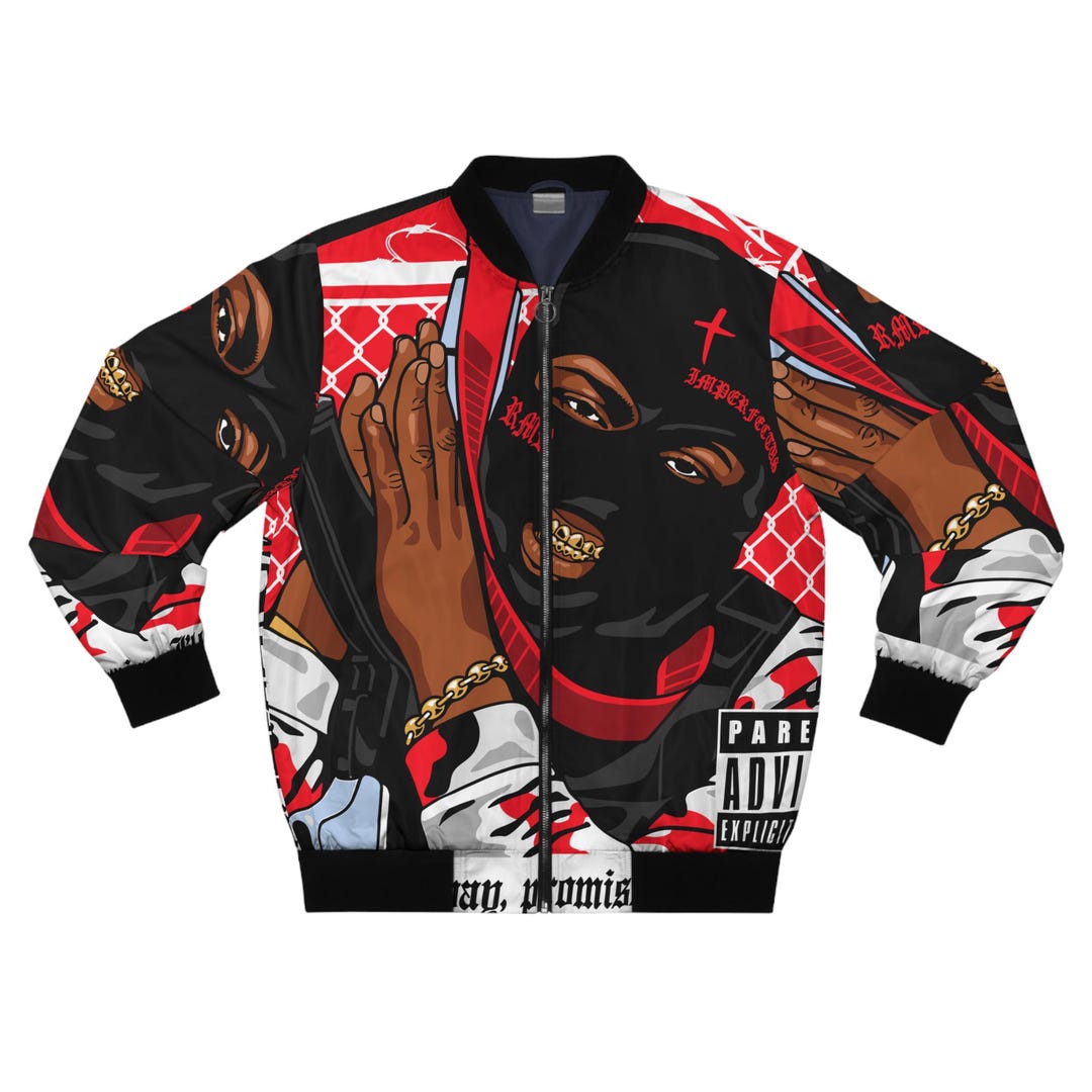 Masked Rapper Graphic Bomber Jacket | All-over Print Jacket - Etsy