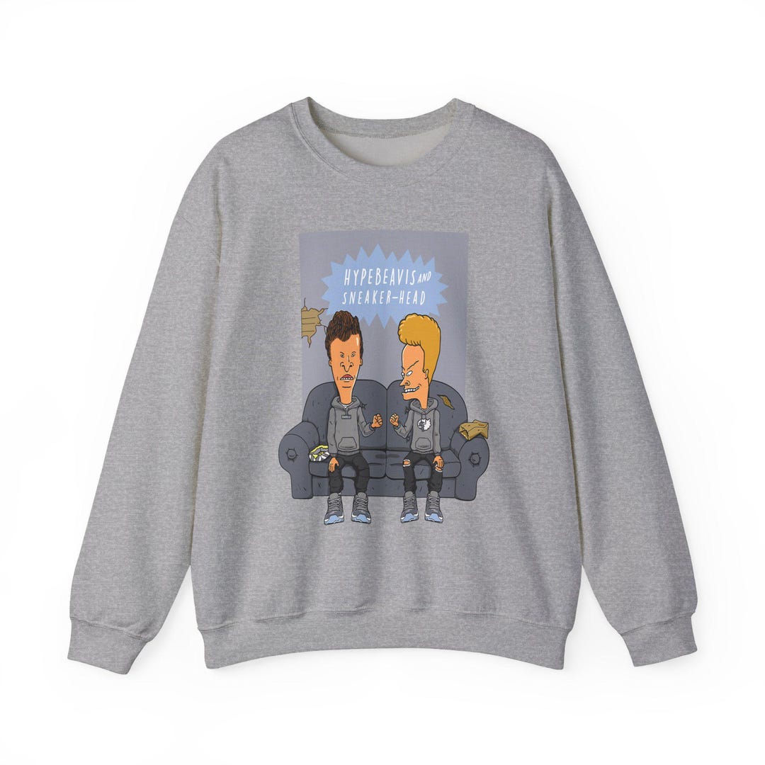 Dumb Dudes on Couch Scene Sweatshirt | Cartoon Comedy Graphic Crewneck ...