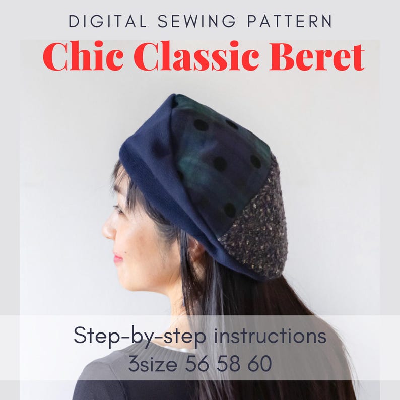 Chic Classic Beret Sewing Pattern and Instructions, Pdf Download Hat ...