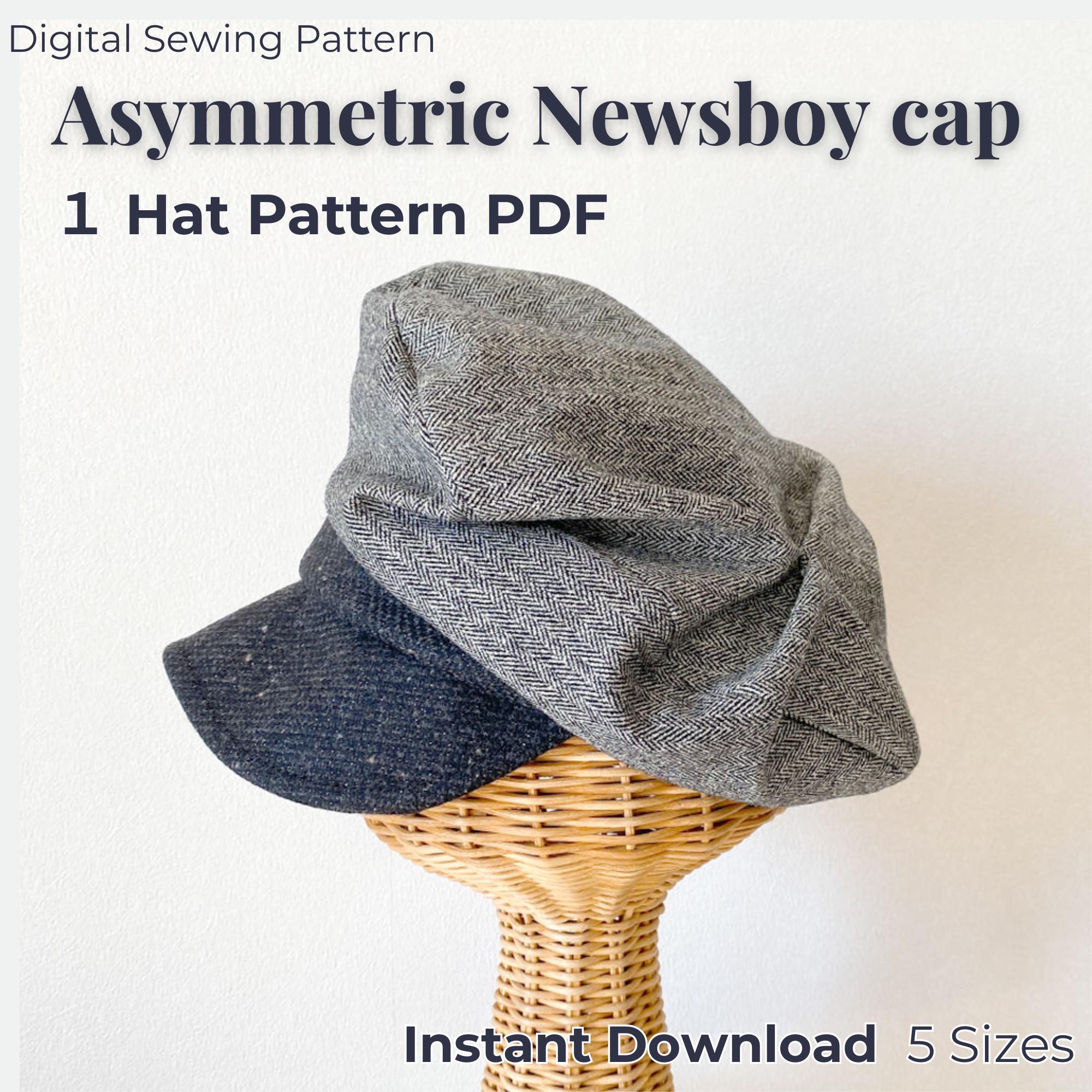Asymmetric Newsboy Cap ,sewing Pattern and Instructions, Pdf Download ...