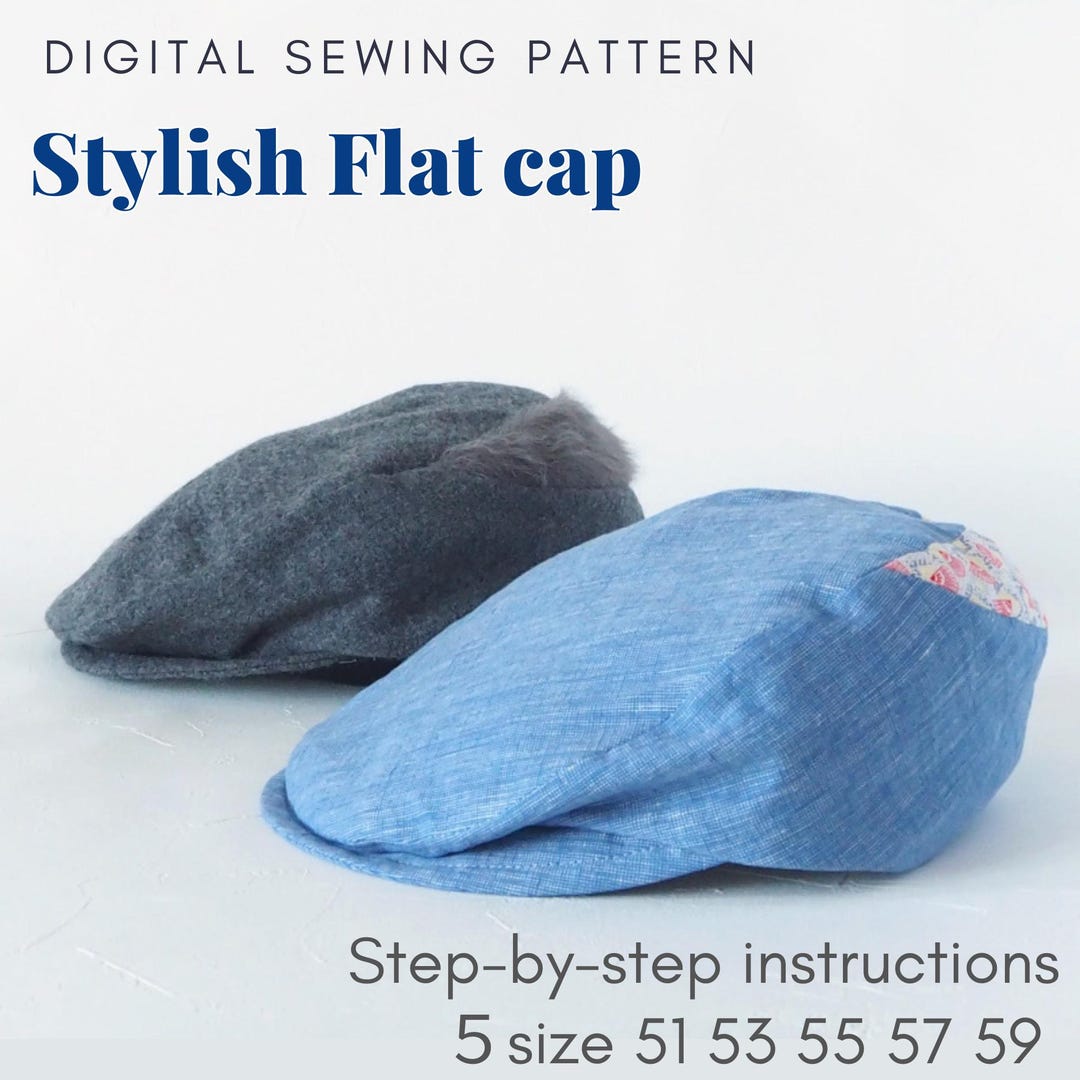 Stylish Flat Cap: Pdf Download Hat Sewing Pattern Easy Beginner - Etsy