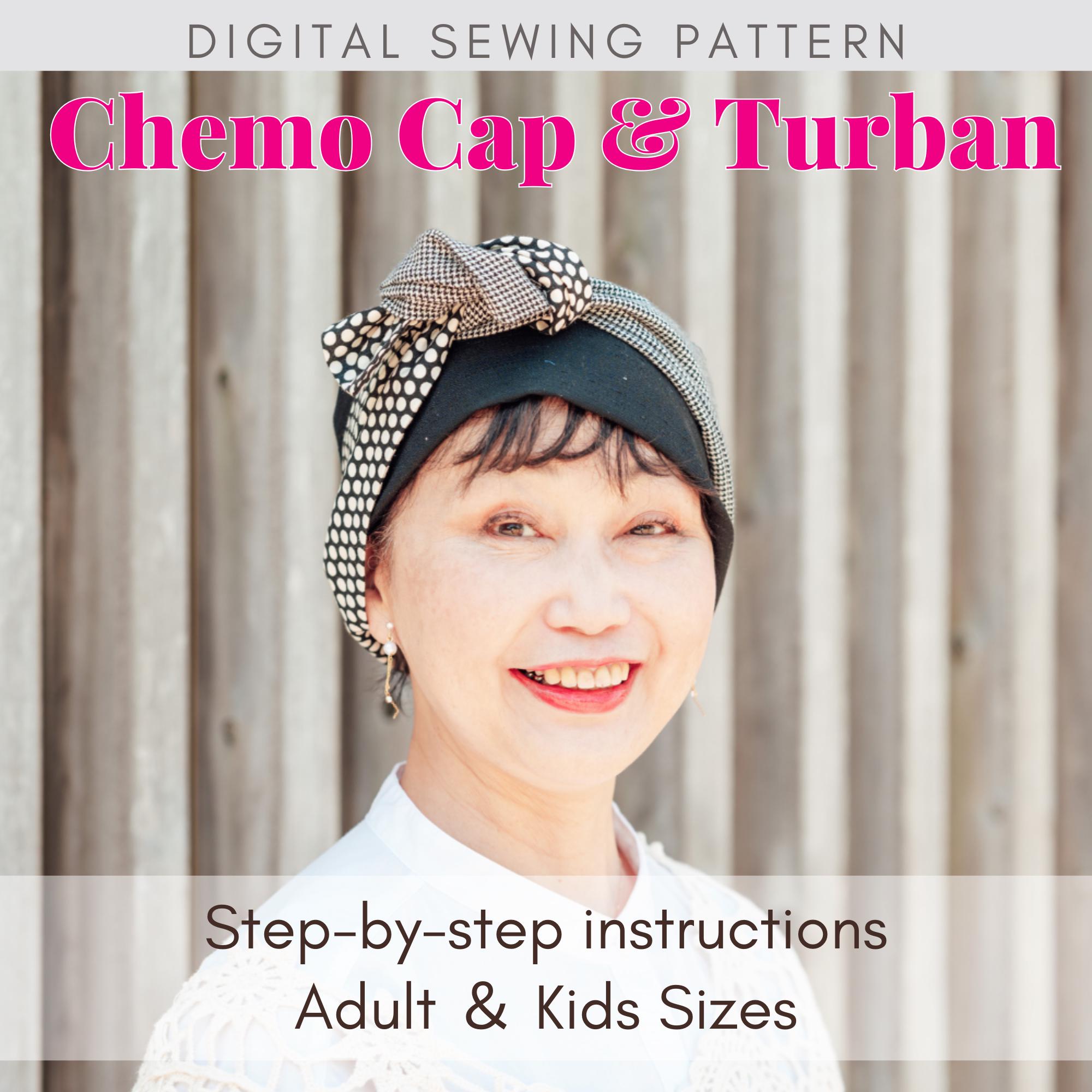 Easy Sew Chemo Cap & Turban PDF Pattern Soft, Stylish Beginner-friendly ...