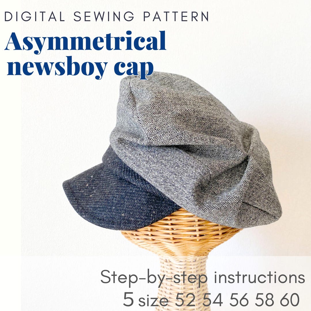 Asymmetric Newsboy Cap ,sewing Pattern and Instructions, Pdf Download ...