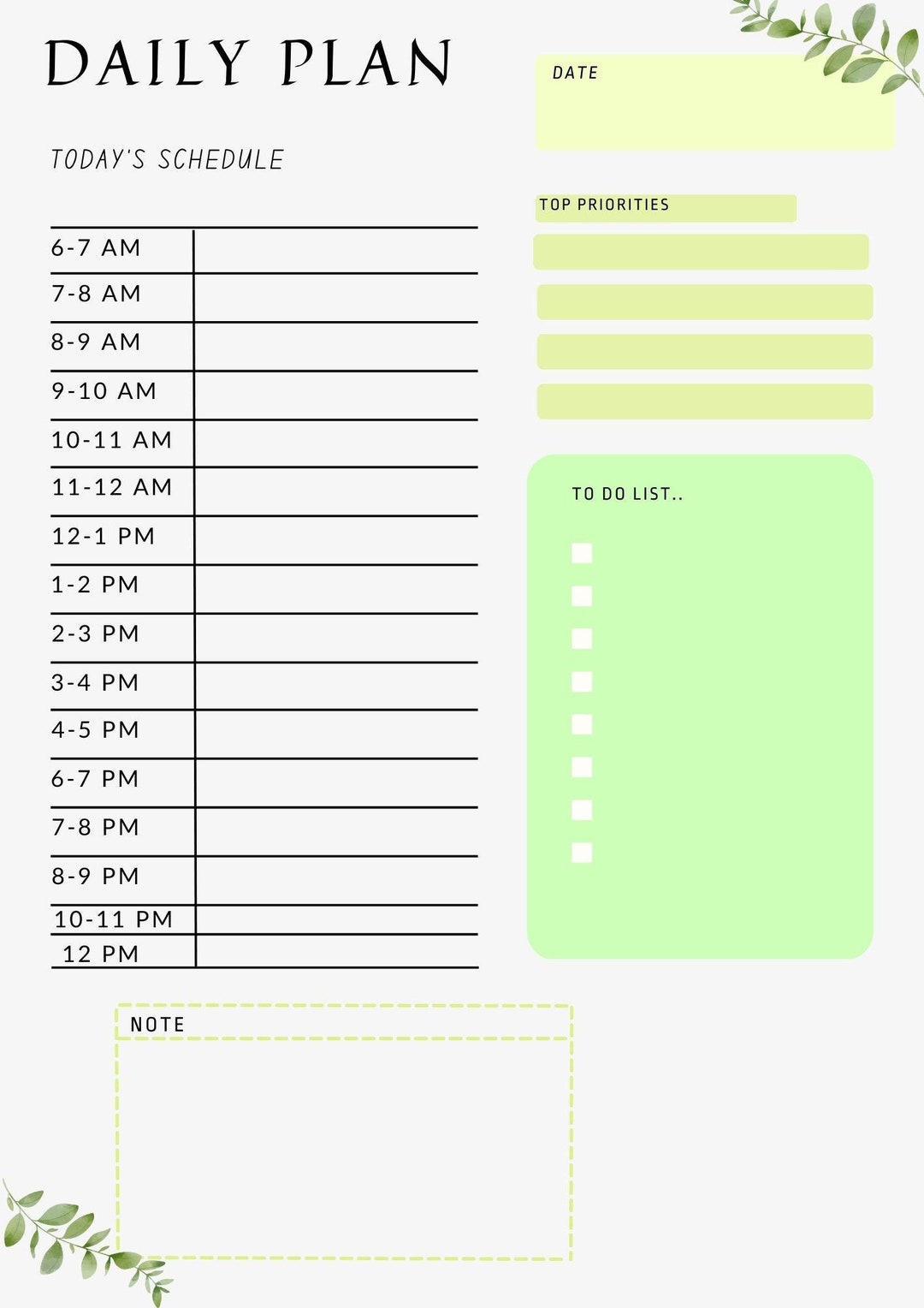 Digital and Printable Daily Planner - Etsy