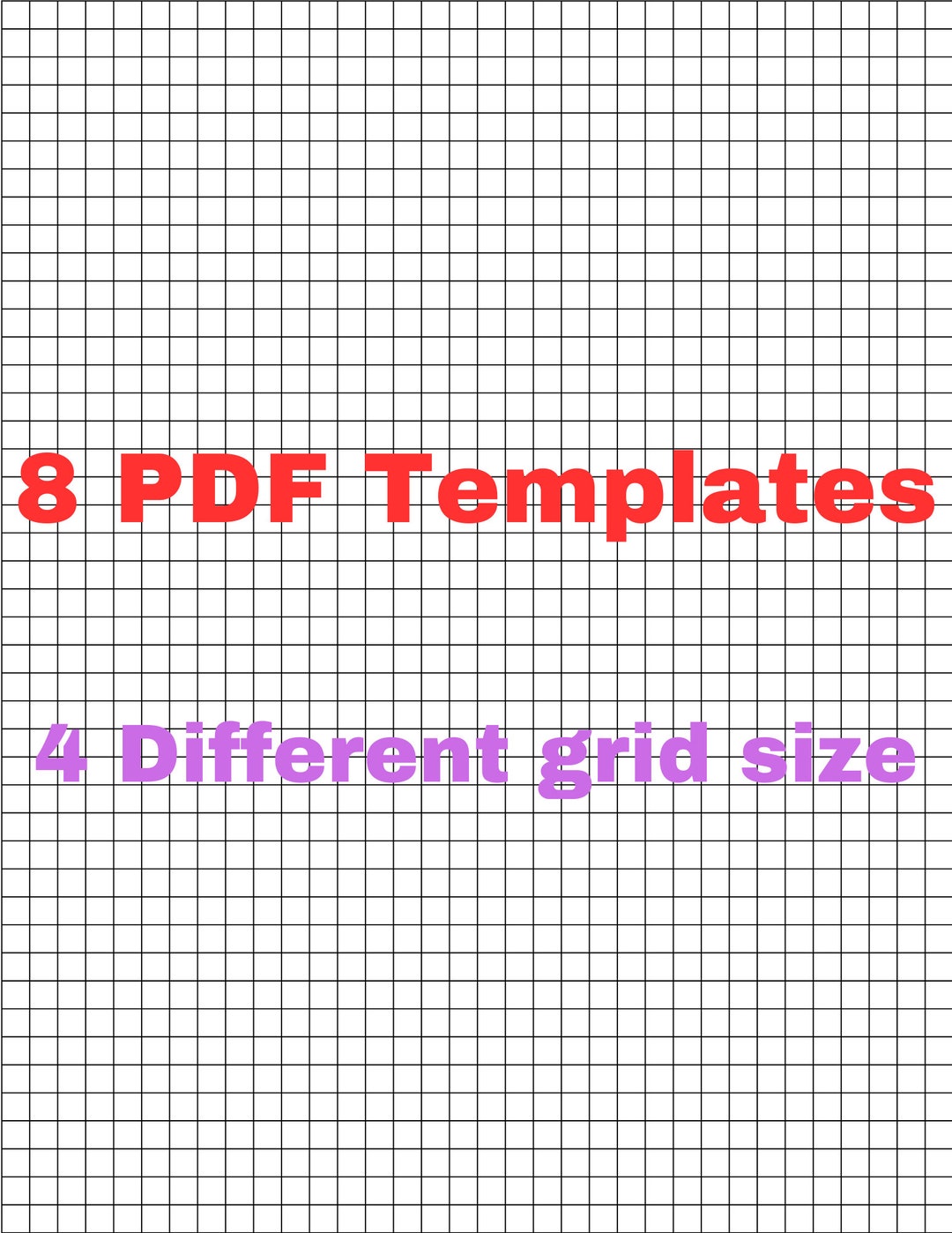 Graph Paper Quad Ruled 4 Grid Sizes 1/5 Inch, 1/4 Inch 1/3 Inch, 1/2 ...