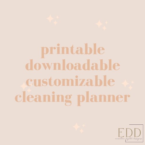 Printable Digital Cleaning Schedule Planner or Blank Cleaning Planner ...