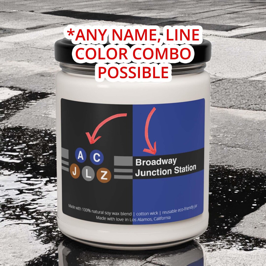 Personalized New York Subway Soy Candle NYC Housewarming Wedding Gift ...