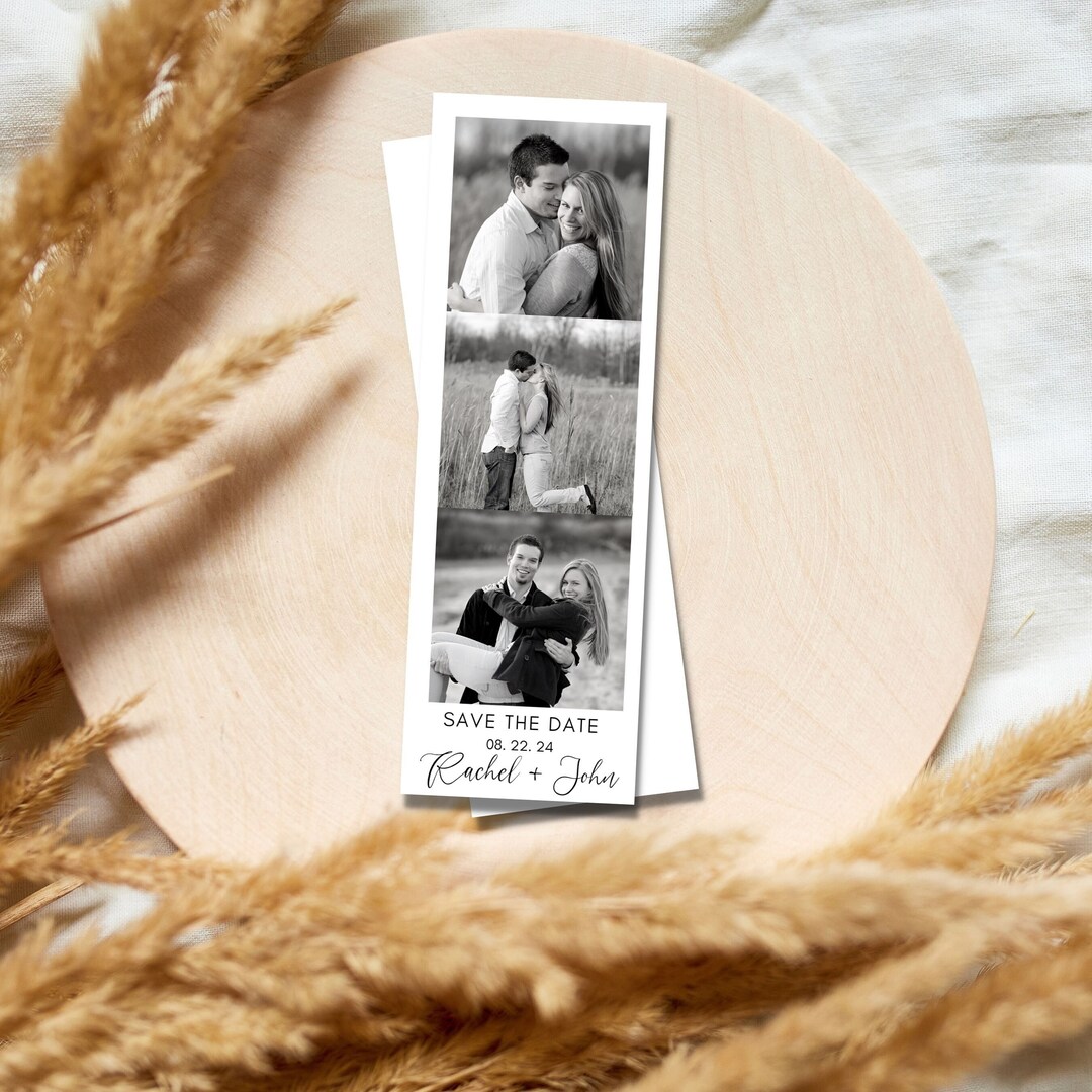Photo Booth Save the Date, Modern Save the Date Card, Printable ...
