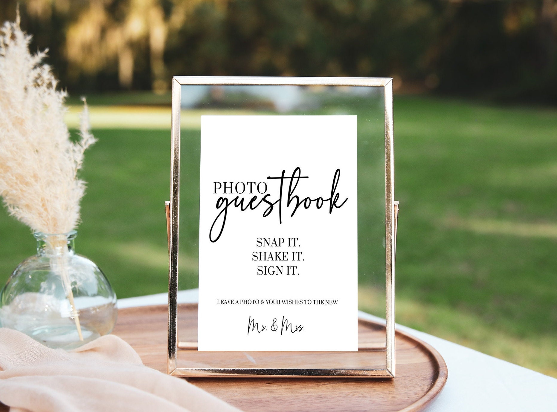 Photo Guestbook Snap It Shake It Stick It Sign It Printable Wedding ...