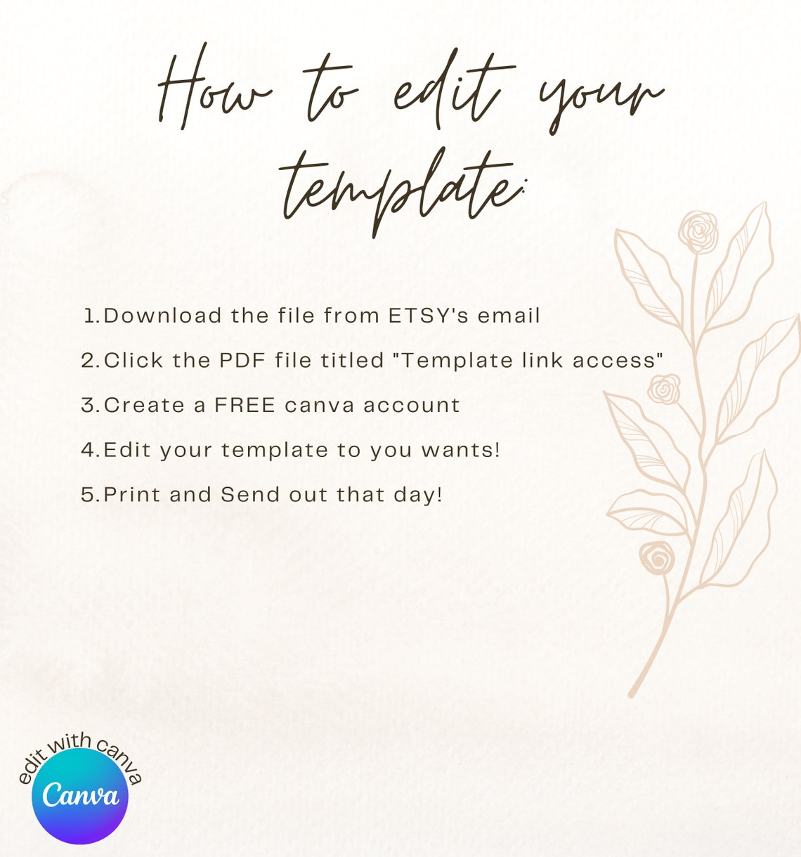 Bridesmaid Info Card Template Editable Bridal Party Info - Etsy