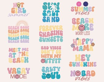 Retro Summer SVG Summer SVG Groovy Summer PNG Sublimation Summer T ...