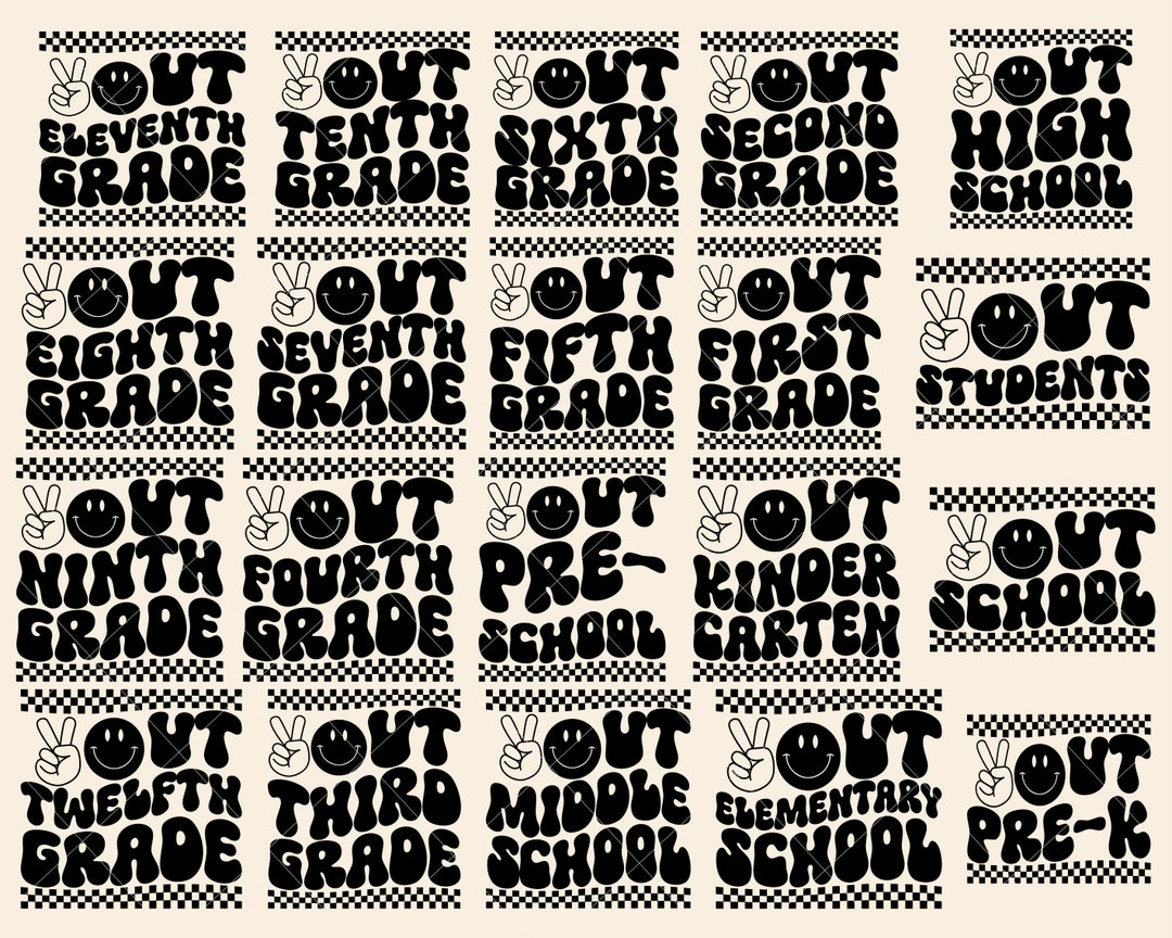 Peace Out School SVG, Last Day of School Svg, End of School Svg ...