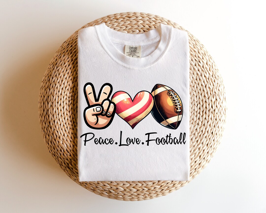 Peace Love Football Png Sublimation Design, American Football Png ...