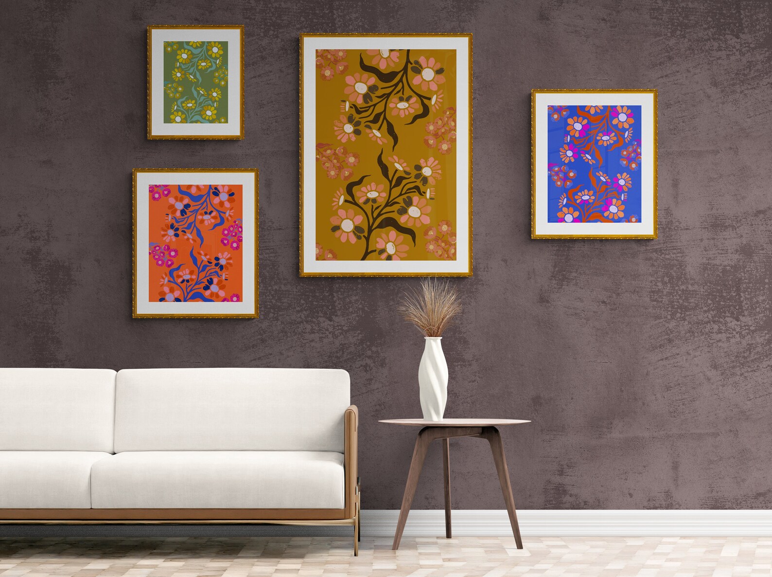 Royal Floral Wallpaper INSTANT Digital Download Wall Art - Etsy