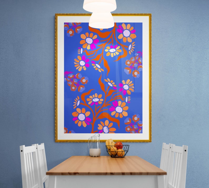 Royal Floral Wallpaper INSTANT Digital Download Wall Art - Etsy