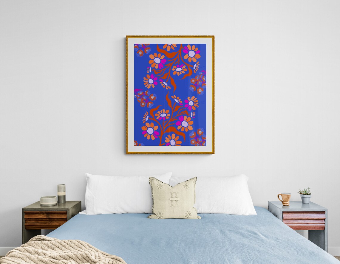 Royal Floral Wallpaper INSTANT Digital Download Wall Art - Etsy