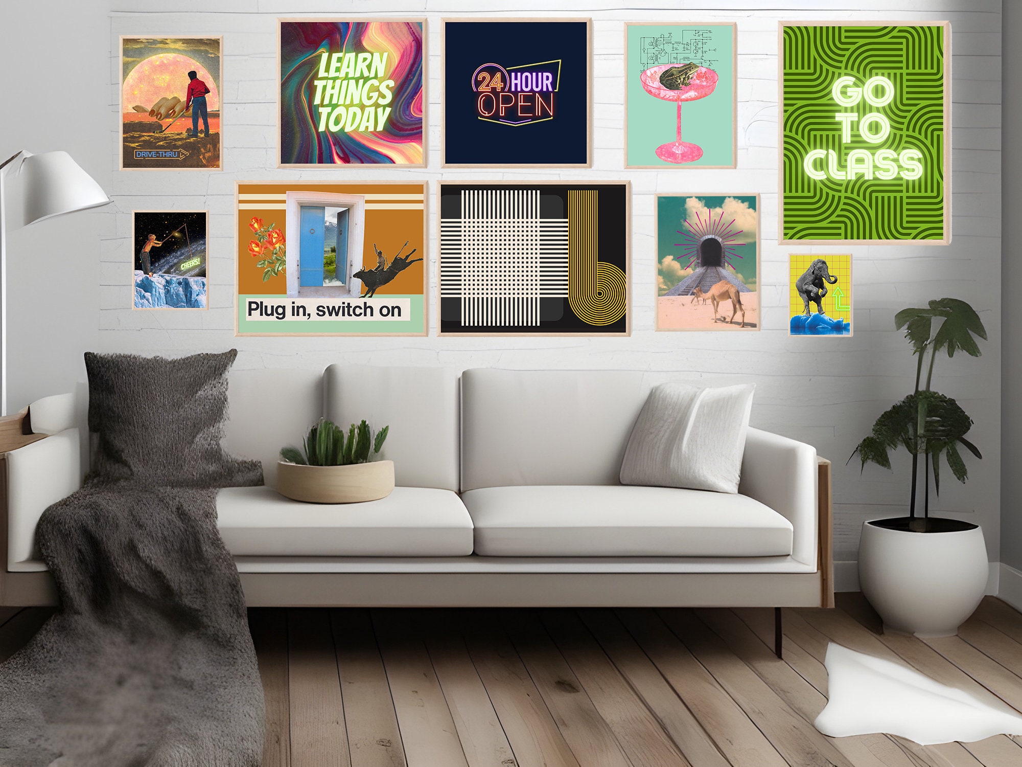 NEON Dorm Room Gallery Set INSTANT Digital Download Printable Posters ...
