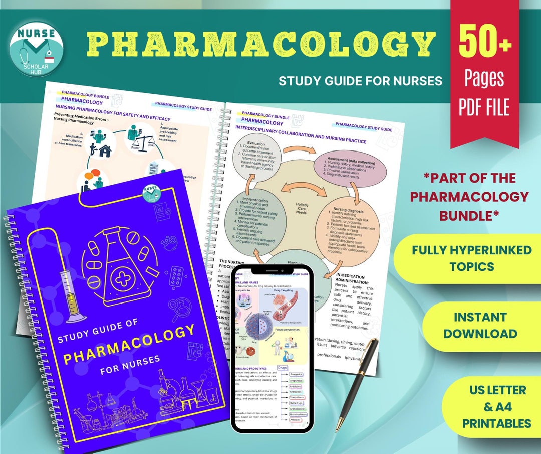 Nursing Pharmacology Study Guide | NCLEX Prep, Hyperlinked (digital ...