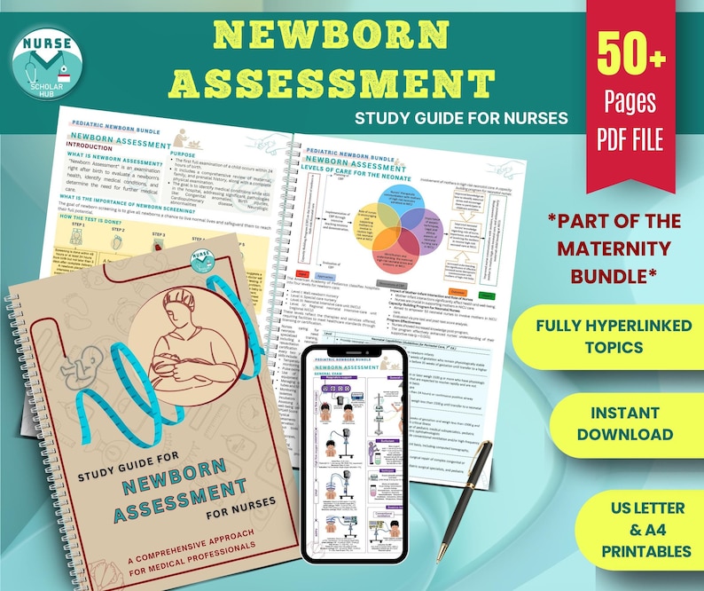 Newborn Baby Assessment Nursing Study Guide | 55+ Page Cheat Sheet With ...