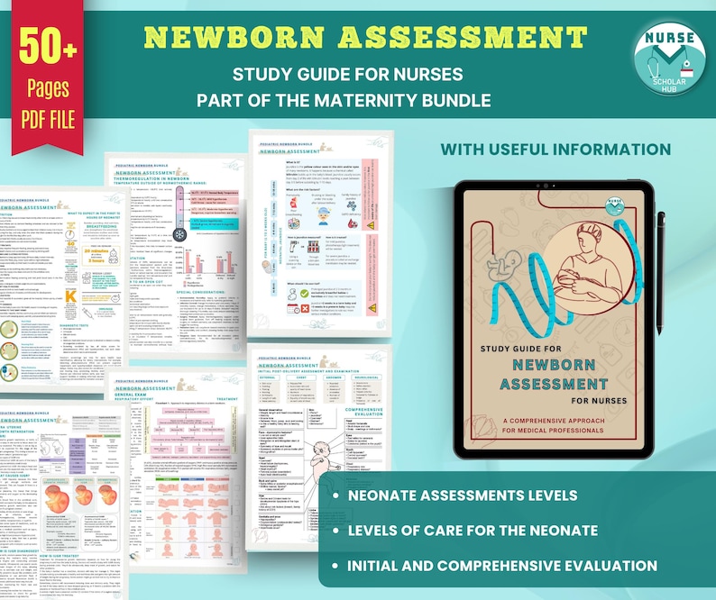 Newborn Baby Assessment Nursing Study Guide | 55+ Page Cheat Sheet With ...