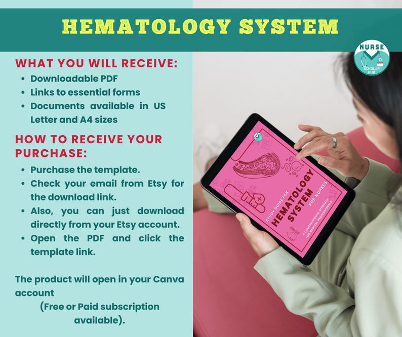 Hematology Nursing Notes Bundle | Blood Disorders, Anatomy & Physiology ...