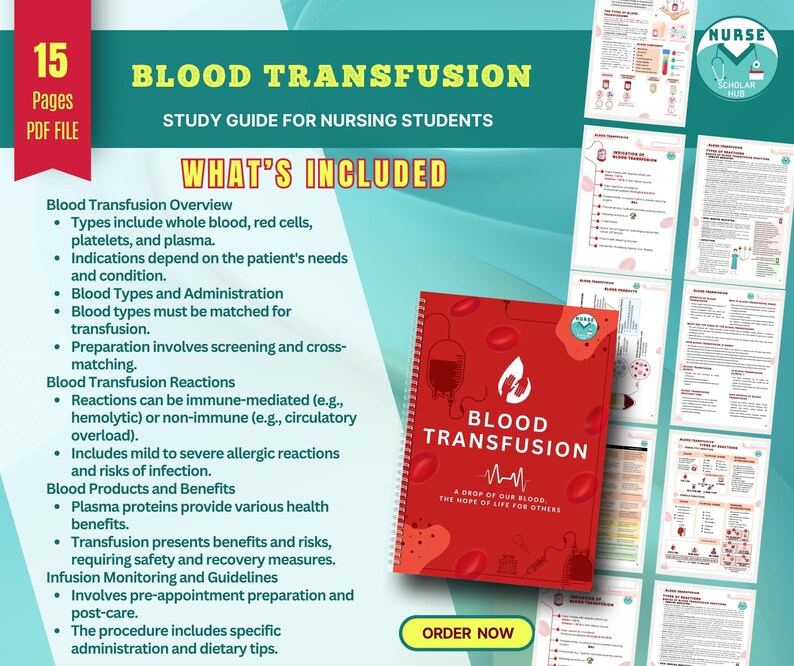 Blood Transfusion Study Guide | Hematology Nursing Cheat Sheet | RN ...