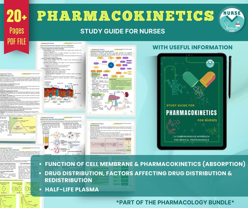 Pharmacokinetics Study Guide | 20+ Page Printable Pharmacokinetics ...