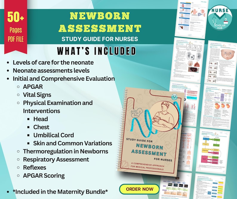 Newborn Baby Assessment Nursing Study Guide | 55+ Page Cheat Sheet With ...