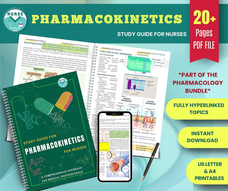 Pharmacokinetics Study Guide | 20+ Page Printable Pharmacokinetics ...