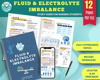 Electrolyte Imbalances Nursing Study Guide - Etsy