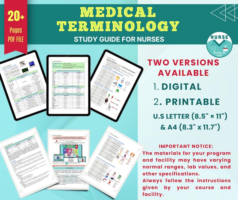Medical Terminology Study Guide | Prefixes and Suffixes | word Roots ...
