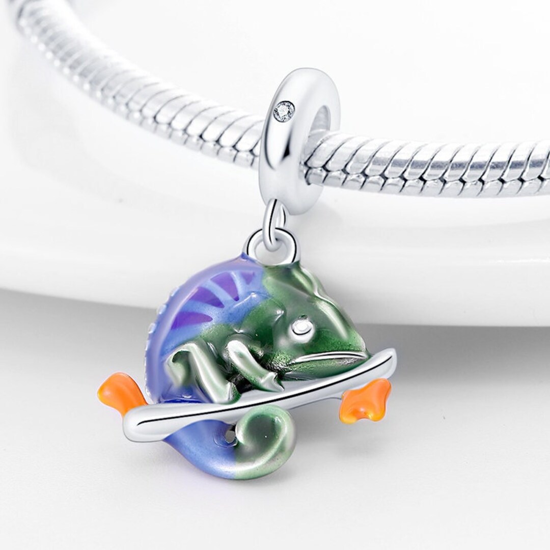 Chameleon Lizard Colour Changing Pet Charm Bracelet Compatible Pandora ...