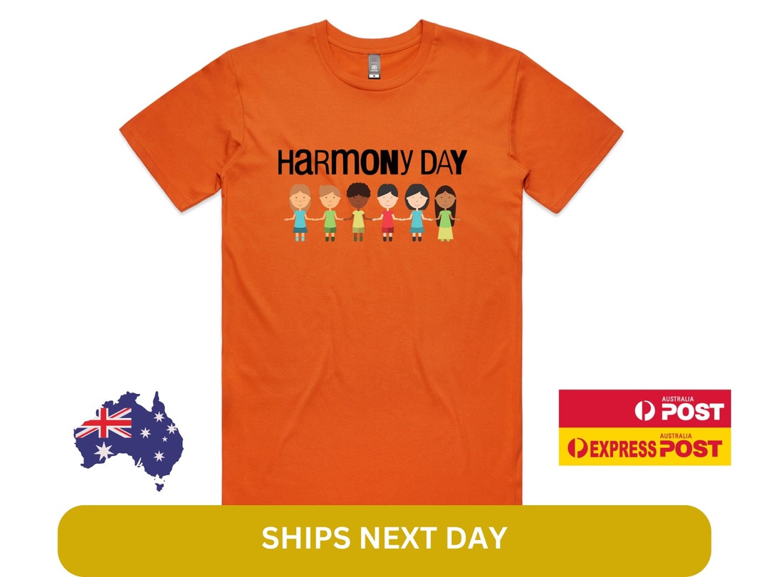 HARMONY DAY TSHIRT, School Kids and Teachers Orange Harmony Day T-shirt ...